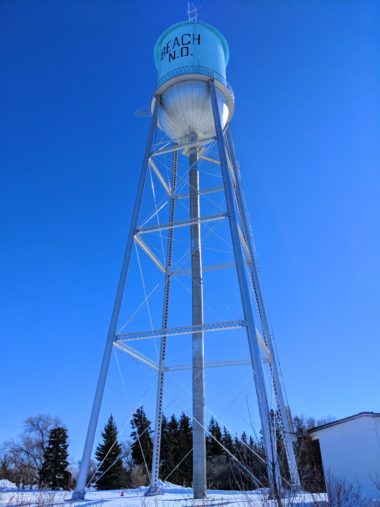 Water tower in Beach, ND - SkySpy Photos, Images, Video
