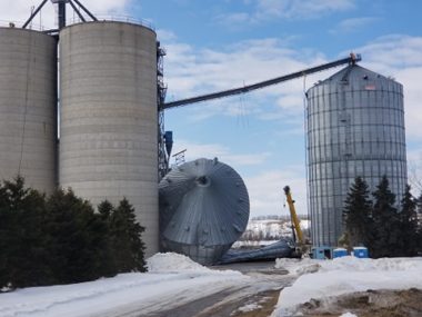 Collapsed Grain Bin - SkySpy Photos, Images, Video