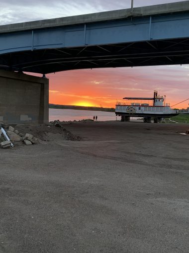 Sunset near the riverboat - SkySpy Photos, Images, Video